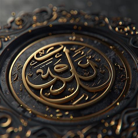 Premium Photo A Gold Circle With Arabic Writing On It