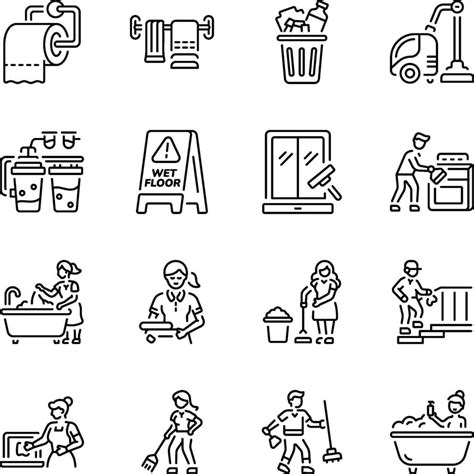 Set Of Tidying Linear Style Icons 68101813 Vector Art At Vecteezy