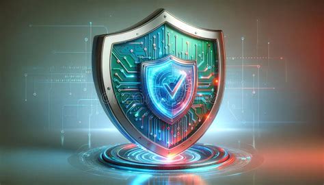 Digital Shield With Circuit Board Design Representing Advanced