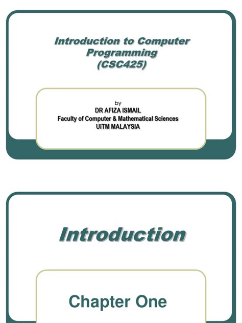 Chapter 1 Intro To Programming Language Csc425 Pdf Programming