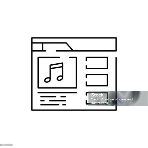 사이트 색상 선 아이콘에서 비디오를 재생합니다 자율 감각 자오선 응답 소리를 즐기는 상징으로 음파 편집 가능한 스트로크 감각 지각에 대한 스톡 벡터 아트 및 기타 이미지