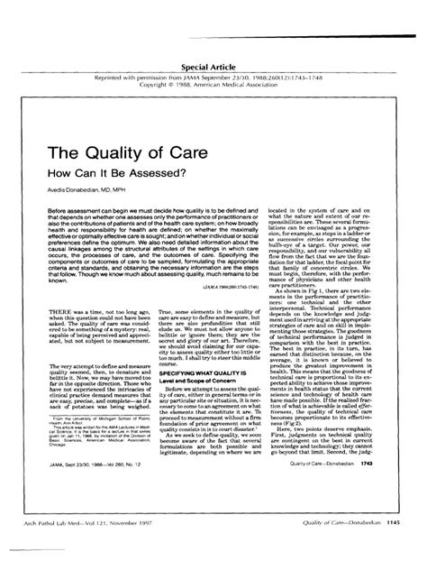 Donabedian 1997 Pdf Wellness Science And Mathematics