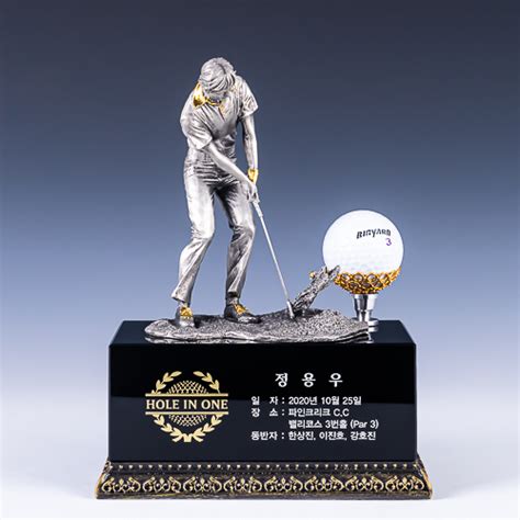 Sk566 주석트로피 홀인원패 싱글패 골프트로피 이글 기념패 제작