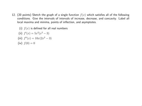 solved 12 20 points sketch the graph of a single function