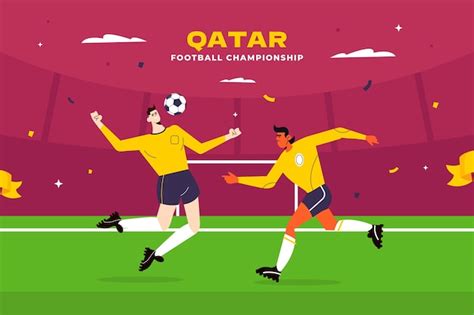 플랫 세계 축구 선수권 대회 그림 무료 벡터