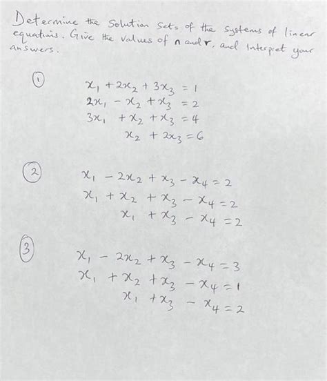 Solved Determine The Solution Sets Of The Systems Of Linear Chegg