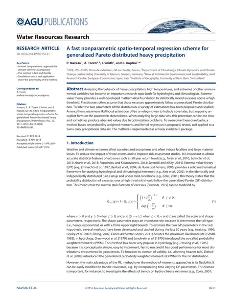 Pdf A Fast Nonparametric Spatio Temporal Regression Scheme For Generalized Pareto Distributed