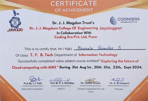 Cloudcomputing Aws Professionaldevelopment Gurudas Bhosale