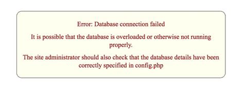Moodle Error Database Connection Failed How We Fix It