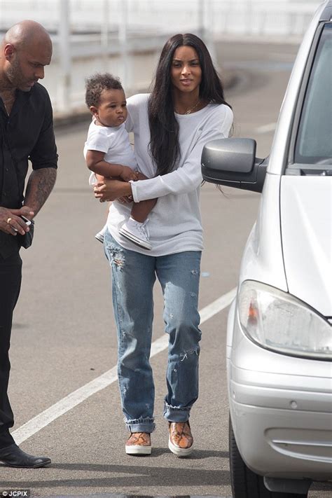 Ciara Swings Her Nine Month Old Son Future Over Her Hip As She Jets Out