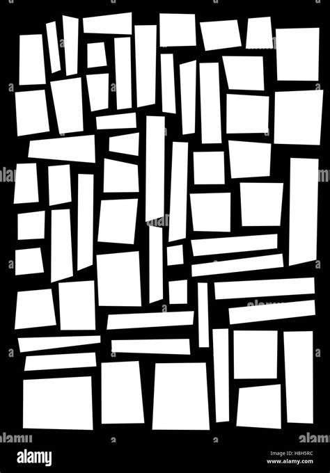 Irregular Square And Rectangle Shapes In White Over Black Stock Vector Image Art Alamy