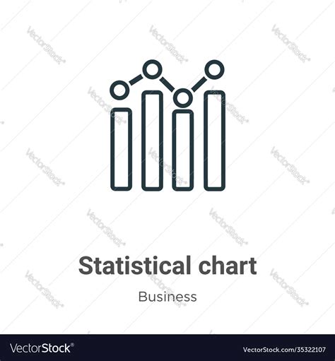 Statistical Chart Outline Icon Thin Line Black Vector Image