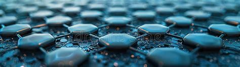 Abstract Blue Molecular Structure With Bokeh Effect Stock Illustration Illustration Of