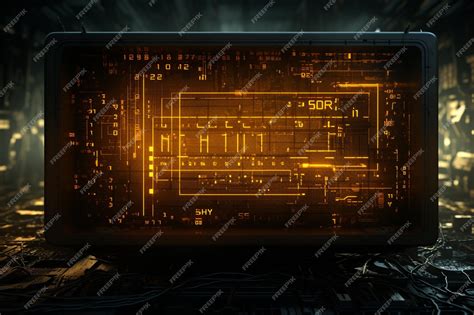 Premium Ai Image Antediluvian Computer Terminal Displaying Symbols