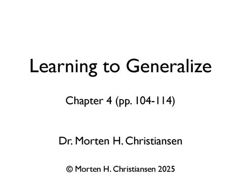 Language Acquisition Generalization Insights Chapter 4 Ling101