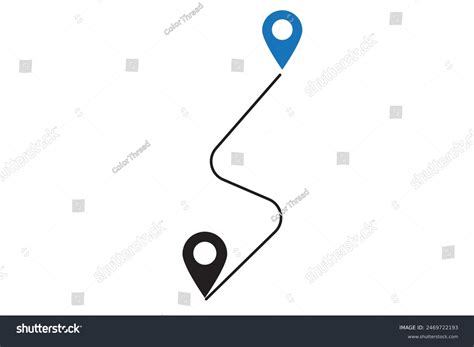 Map Route Icon Gps Path Symbol Stock Vector Royalty Free 2469722193