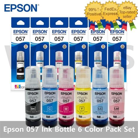 Original Epson 057 Ink Bottle For Epson L8050 L18050 Printer Black Cyan Magenta Yellow Light