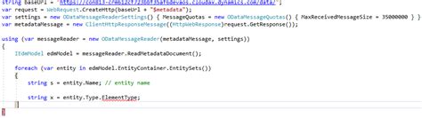 Get Odata Element Names And Data Types In C Or Iterate Edmcollectiontype Stack Overflow