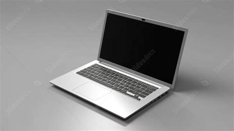 White Screen And Keyboard 3d Model Of A Laptop Computer Powerpoint Background For Free Download