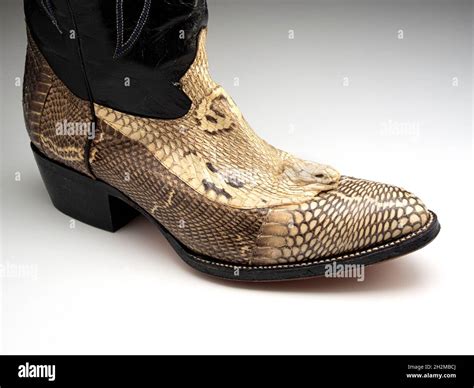 Cowboy Boot Made From The Tanned Skin Of A Monocled Cobra Naja