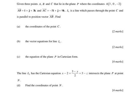 Solved Given Three Points A B And C That Lie In The Plane P Chegg