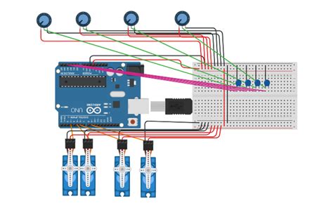 Circuit Design Robot Arm Tinkercad