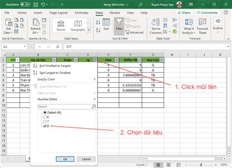 lọc dữ liệu data filter trong excel học excel cơ bản viettuts