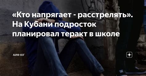 «Кто напрягает расстрелять На Кубани подросток планировал теракт в школе АиФ Юг Дзен