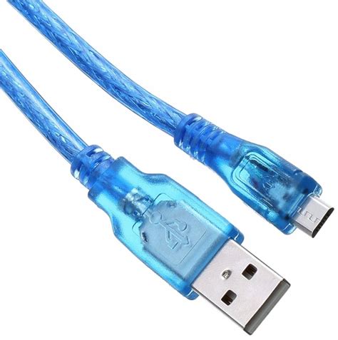 Przewód Kabel Microusb B A 2 0 Niebieski 1m Do Arduino Esp32