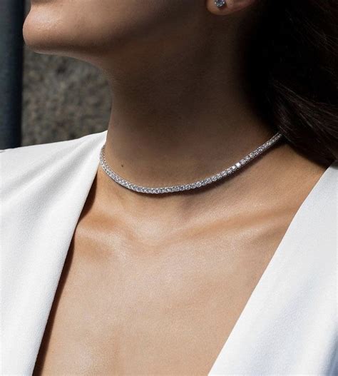 925 Sterling Silver Tennis Necklace With Cubic Zirconia Valentines