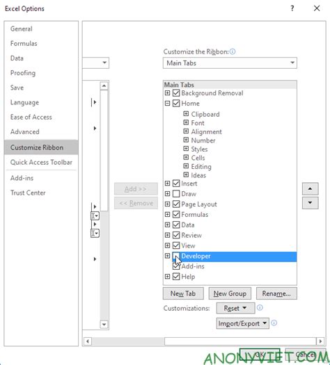 Lesson 24 How To Enable Developer Tab In Excel AnonyViet English Version