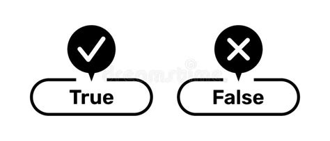 Right And Wrong Symbols With True And False Buttons Black Stock Vector Illustration Of Symbol
