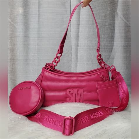 Steve Madden Bags Steve Maddn Fuschia Bzoia Quilted Crossbody Bag