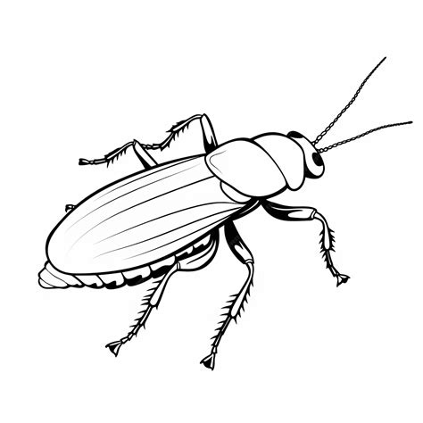 Free Cockroach Coloring Pages Simple Black And White Sheets For