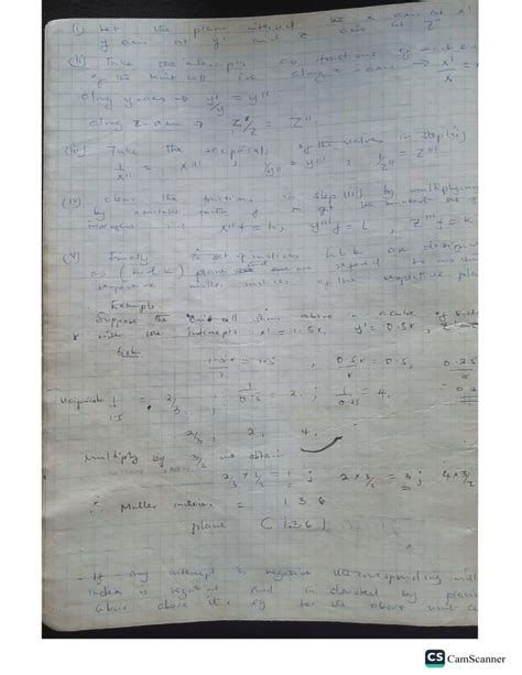 Miller Indices Crystallography Lecture Notes