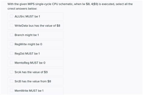 solved q1 mips single cycle cpu 10 points q1 1 iw