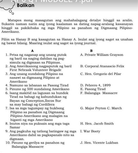 Matapos Mong Masagutan Ang Mahahalagang Detalye Hinggil Sa Aralin