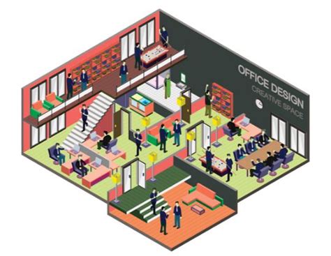 دانلود وکتور لایه باز طراحی فضای داخلی دفتر دیجیو