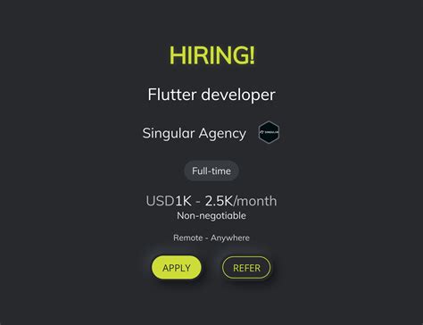 Flutter Developer At Singular Agency Torre