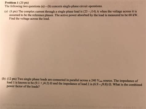 Solved Problem 1 20 Pts The Following Two Questions Chegg Com