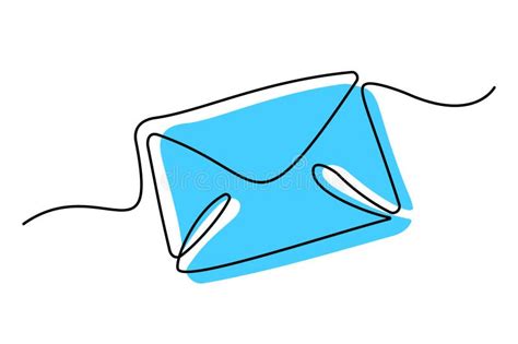 Abstract Blue Envelope Design With A Continuous Line Art Style Representing Email