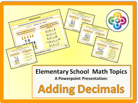Adding Decimals For Elementary Math By Teach Simple