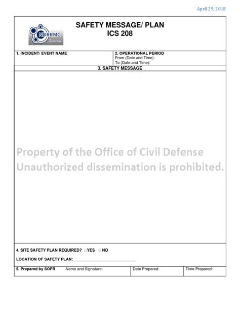 Bics Ics 208 Pdf Pdf Incident Command System Computing