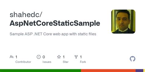 Github Shahedcaspnetcorestaticsample Sample Asp Net Core Web App