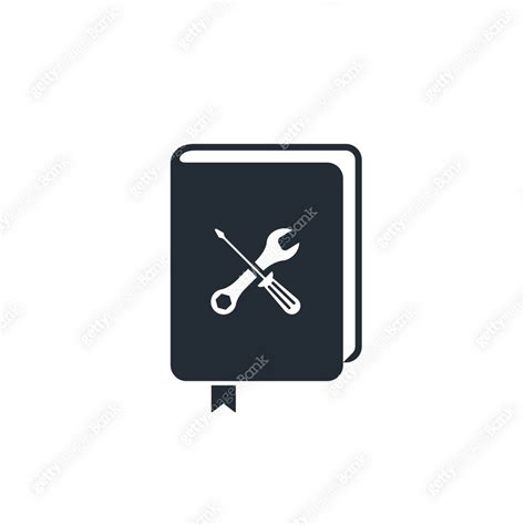 Technical Manual Book Icon User Guide Illustration In Flat Style With Settings Vector Icon 이미지