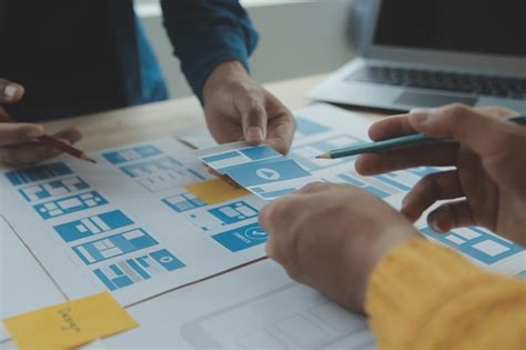 Premium Photo Ux Graphic Designer Creative Sketch Planning Application Process Development