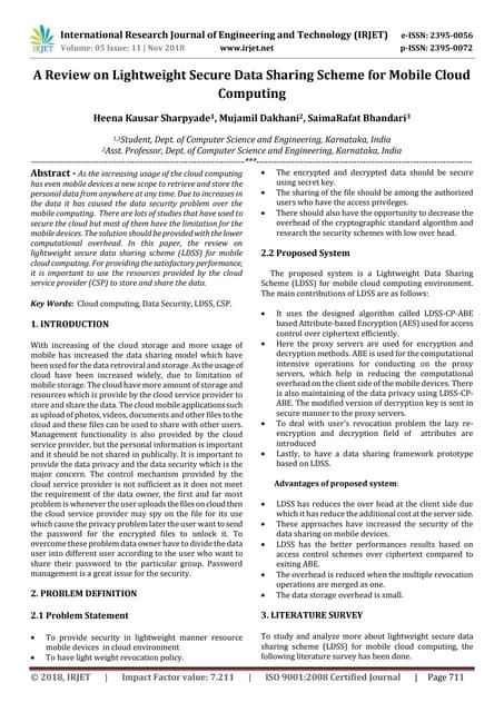 irjet a review on lightweight secure data sharing scheme for mobile