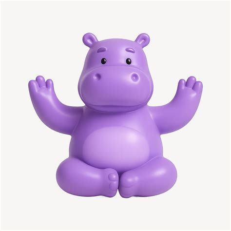 Cute Purple Hippo Toy Free Photo Illustration Rawpixel