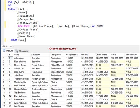 Sql Coalesce Function