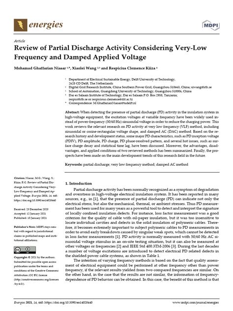 Reviewofpartialdischargeactivityconsideringv Download Free Pdf Capacitor Alternating